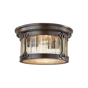 home decorators collection hb7086-260 lamont 2-light chestnut outdoor flushmount