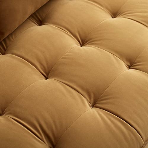 Modway Valour Performance Velvet Upholstered Tufted Sofa, Cognac