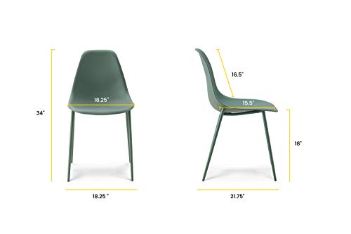 POLY & BARK Isla Chair, Set of 4, Pistachio Green