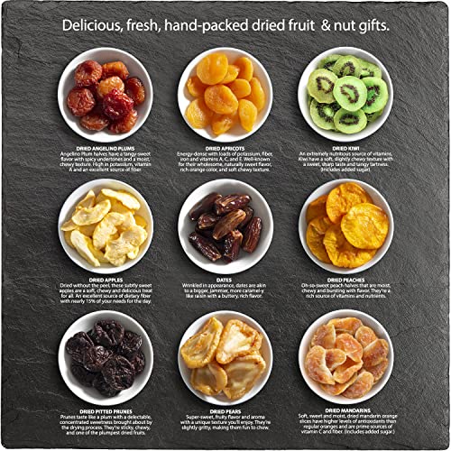 A Gift Inside Bloom Dried Fruit Deluxe Tray Basket Arrangement for Holiday Birthday Healthy Snack Business Kosher 2.75 Pound