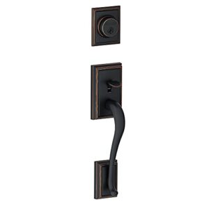 schlage f58 add 505 addison exterior handleset with deadbolt, aged bronze (exterior half only)