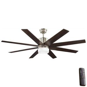 home decorators collection 60 in. zolman pike led dc brushed nickel ceiling fan with remote