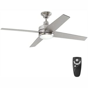 mercer 52 in. led indoor brushed nickel ceiling fan