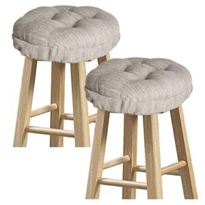 baibu set of 2 stool covers round, super soft round bar stool cushion covers seat cushion – 2 cushions only (beige, 14″ (35 cm))