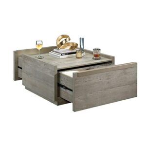 Sauder Manhattan Gate Coffee Table, L: 31.02" x W: 30.95" x H: 16.06", Mystic Oak finish