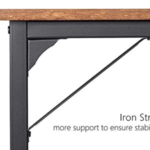 CubiCubi Study Computer Desk 40" Home Office Writing Small Desk, Modern Simple Style PC Table, Black Metal Frame, Rustic Brown