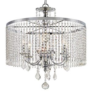 home decorator collections 6-light polished chrome chandelier with k9 crystal dangles