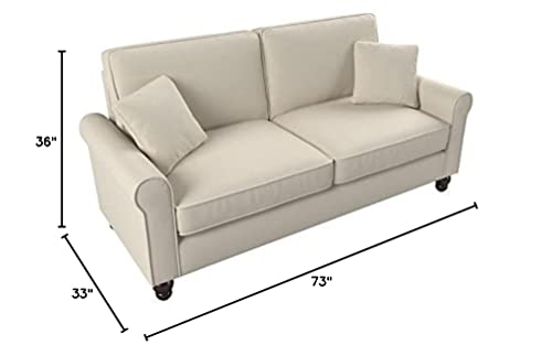 Bush Furniture Hudson Sofa, 73W, Cream Herringbone