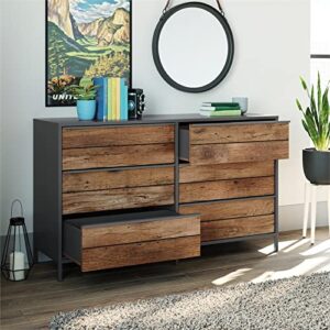 Sauder 427351 Boulevard Café 6 Drawer Dresser - Vintage Oak® Finish & Black