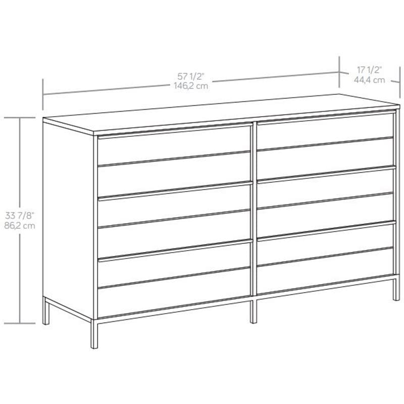 Sauder 427351 Boulevard Café 6 Drawer Dresser - Vintage Oak® Finish & Black