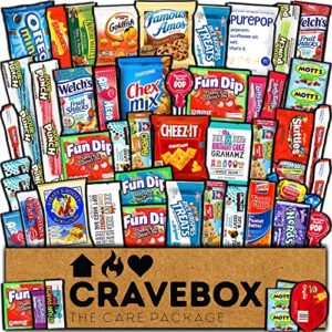 cravebox easter snacks box variety pack care package (50 count) treats gift basket boxes pack adults kids grandkids guys girls women men boyfriend candy birthday cookies chips teenage mix college student food sampler office