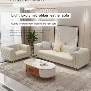 AENY Living Room Fabric Post- Fabric Leather Single Three-Person Sofa Combination