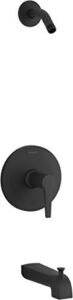 kohler k-tls97074-4-bl pitch bath and shower trim set, matte black