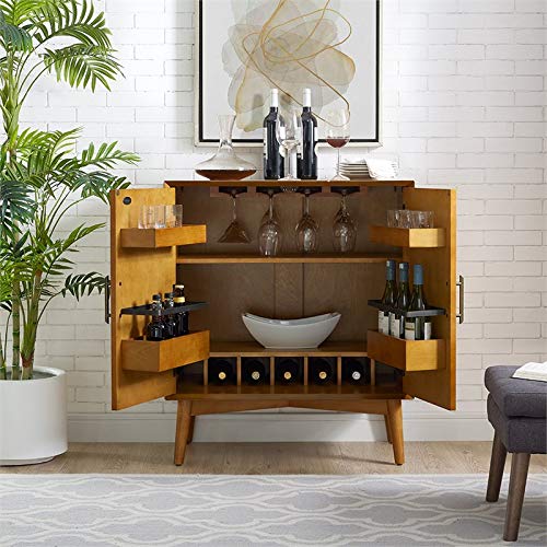 Crosley Furniture Landon Mid-Century Modern Bar Cabinet, Acorn