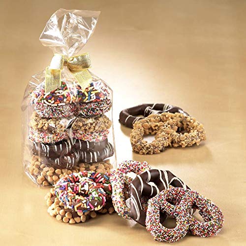 Asher's Chocolates, Chocolate Covered Pretzels Gift Basket, Holiday Assortment of Candy, Small Batches of Kosher Chocolate, Family Owned Since 1892 (8 oz, Milk & Dark)