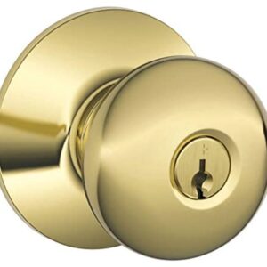 SCHLAGE F51A Plymouth Keyed Entry Lock C Keyway with 16211 Latch 10063 Strike Bright Brass Finish