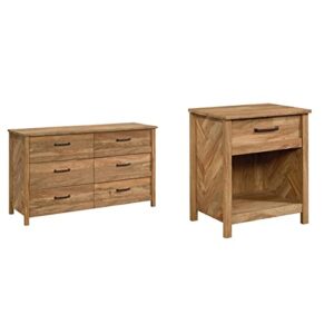 sauder cannery bridge dresser, sindoori mango finish & cannery bridge nightstand, sindoori mango finish