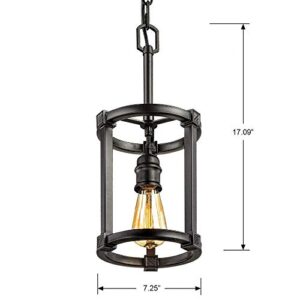 Home Decorators Collection HD-1260-I Romaro Row 1-Light Aged Bronze Pendant