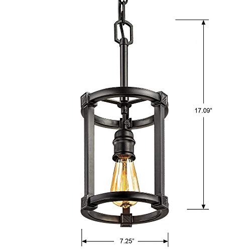 Home Decorators Collection HD-1260-I Romaro Row 1-Light Aged Bronze Pendant