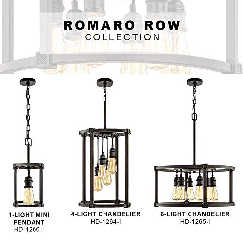 Home Decorators Collection HD-1260-I Romaro Row 1-Light Aged Bronze Pendant