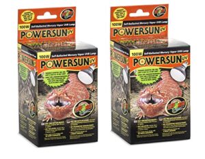 zoo med powersun uv mercury vapor lamp 100 watts (2 pack)