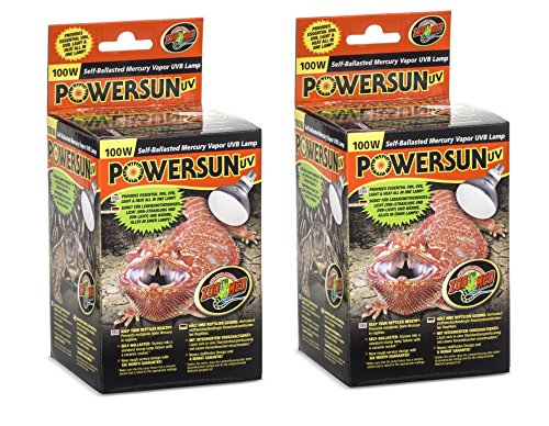 Zoo Med PowerSun UV Mercury Vapor Lamp 100 Watts (2 Pack)