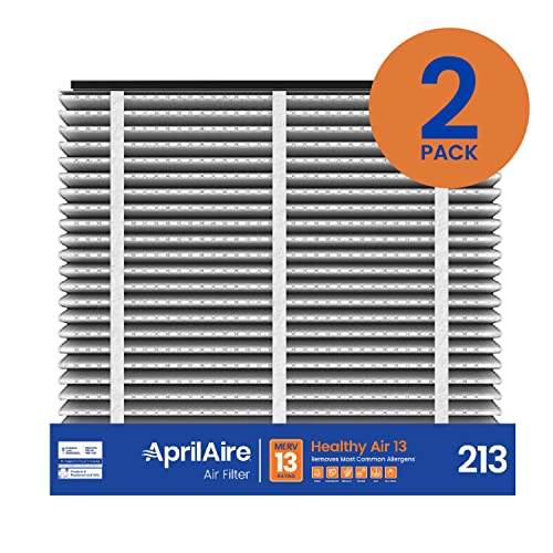 AprilAire 213 Replacement Filter for AprilAire Whole House Air Purifiers - MERV 13, Healthy Home Allergy, 20x25x4 Air Filter (Pack of 2)