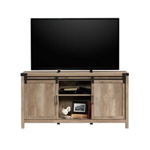 Sauder Bridge Acre TV Credenza with Sliding Doors, Lintel Oak Finish