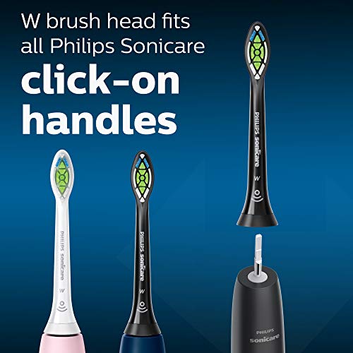 Philips Sonicare Genuine W DiamondClean Replacement Toothbrush Heads, 4 Brush Heads, Black, HX6064/95