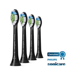 Philips Sonicare Genuine W DiamondClean Replacement Toothbrush Heads, 4 Brush Heads, Black, HX6064/95