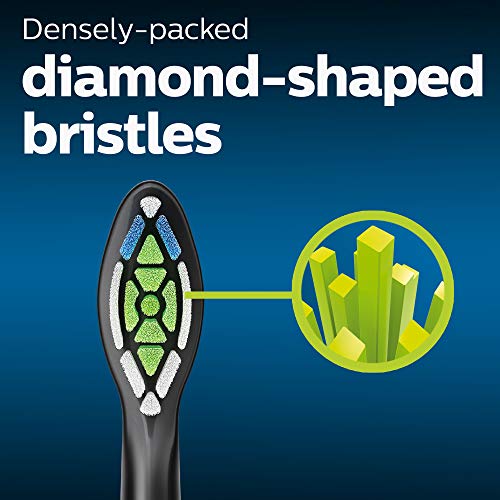 Philips Sonicare Genuine W DiamondClean Replacement Toothbrush Heads, 4 Brush Heads, Black, HX6064/95