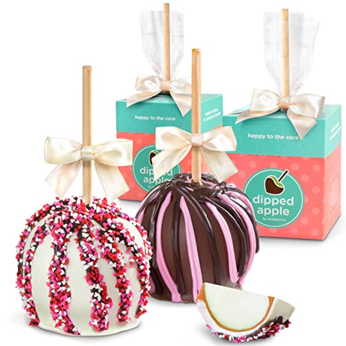 Sweet Love Milk and White Chocolatey Caramel Covered Apples Pair - 2 Count