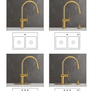 Kohler Koi R22940-SD-2MB Pull Down Kitchen Faucet with Soap Dispenser Vibrant Brushed Moderne Brass Finish