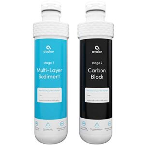 avalon avalonfilter 2 stage replacement filters branded bottleless water coolers nsf certified, 2 count (pack of 1), white