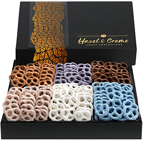 Yogurt Pretzels Gift Box - Gourmet Pretzels - Chocolate Covered Pretzels - Easter Food Gift Basket - Gourmet Assorted Flavors - Holiday, Thank You, Sympathy, Birthday Gift