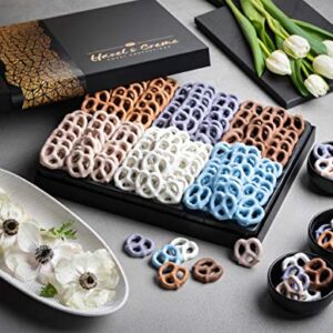 Yogurt Pretzels Gift Box - Gourmet Pretzels - Chocolate Covered Pretzels - Easter Food Gift Basket - Gourmet Assorted Flavors - Holiday, Thank You, Sympathy, Birthday Gift