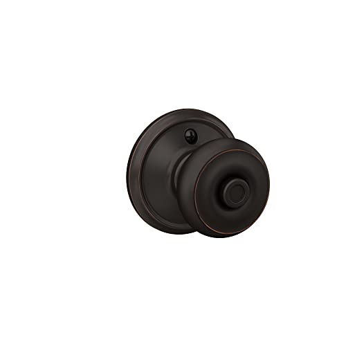 Schlage F40 V GEO 716 Georgian Door Knob, Bed & Bath Privacy Lock, Aged Bronze