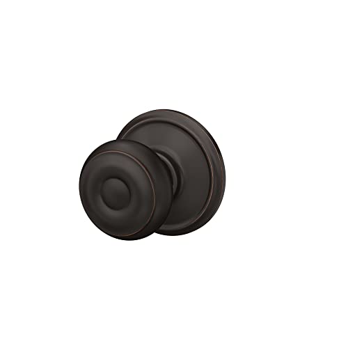 Schlage F40 V GEO 716 Georgian Door Knob, Bed & Bath Privacy Lock, Aged Bronze