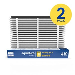 AprilAire 410 Replacement Filter for AprilAire Whole House Air Purifiers - MERV 11, Clean Air & Dust, 16x25x4 Air Filter (Pack of 2)