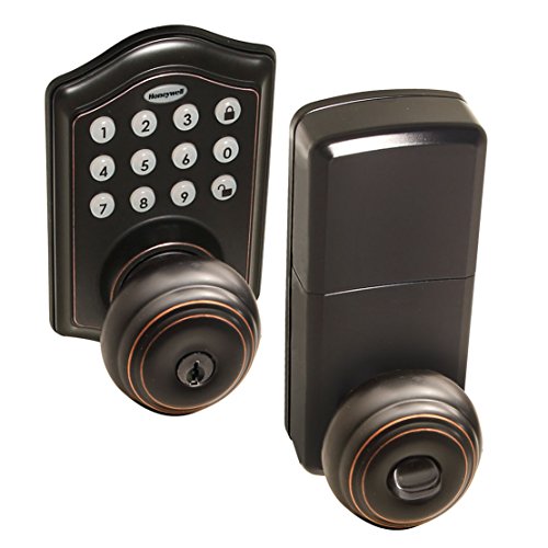 Honeywell Safes & Door Locks - 8732401 Electronic Entry Knob Door Lock, Oil Rubbed Bronze, 6.5 x 8.8 x 9 inches