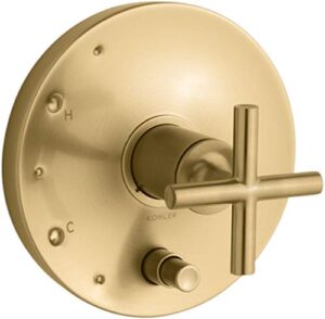 kohler k-t14501-3-2mb purist valve trim with handles, vibrant brushed moderne brass