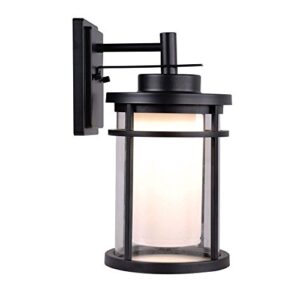 home decorators collection, dw7178bk, led outdoor black medium wall light