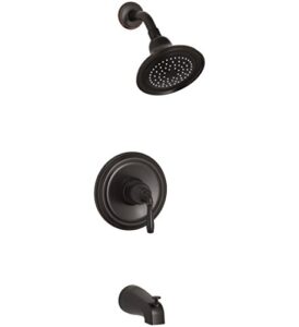 kohler k-ts395-4-2bz devonshire(r) rite-temp(r) bath and shower valve trim with lever handle, npt spout and 2.5 gpm showerhead, 1, oil-rubbed bronze