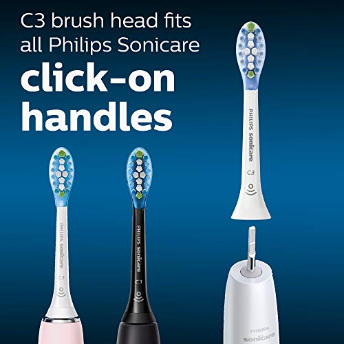 Philips Sonicare Genuine C3 Premium Plaque Control Replacement Toothbrush Heads, 2 Brush Heads, White, HX9042/65