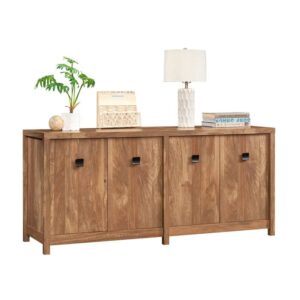 Sauder Cannery Bridge Office Credenza with Doors in Sindoori Mango, Sindoori Mango Finish