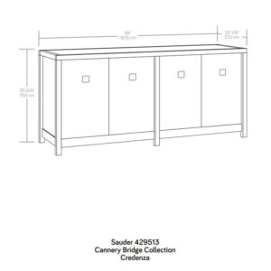 Sauder Cannery Bridge Office Credenza with Doors in Sindoori Mango, Sindoori Mango Finish