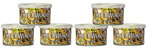 Zoo Med 6 Pack Can O'Worms, 1.2 Ounces Each, Reptile Bird and Fish Food