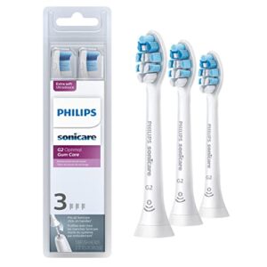 philips sonicare genuine g2 optimal gum care replacement toothbrush heads, 3 brush heads, white, hx9033/65