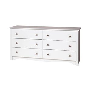 sonoma 6 drawer double dresser for bedroom, white