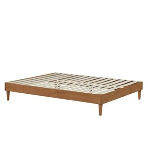 sauder cannery bridge round leg queen platform bed, sindoori mango finish